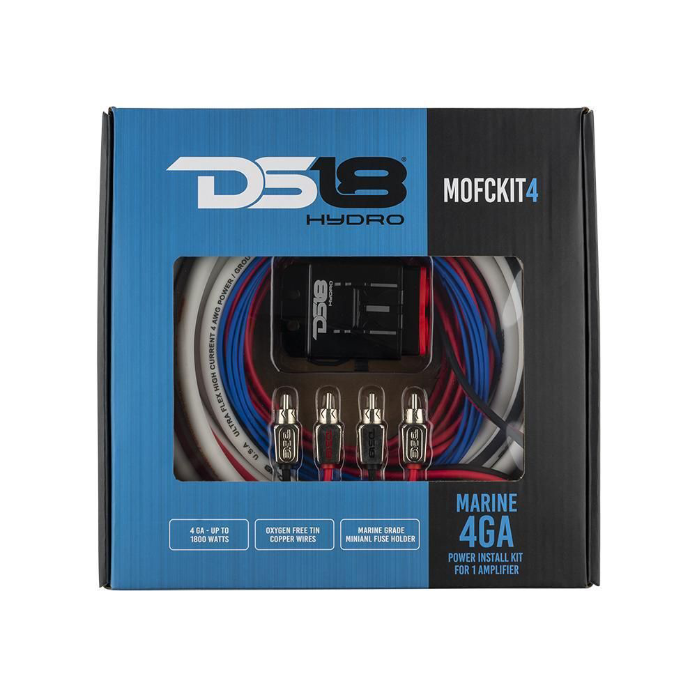 DS18 Marine Tinned 100% Copper OFC 4-Gauge Amplifier Installation Kit ...